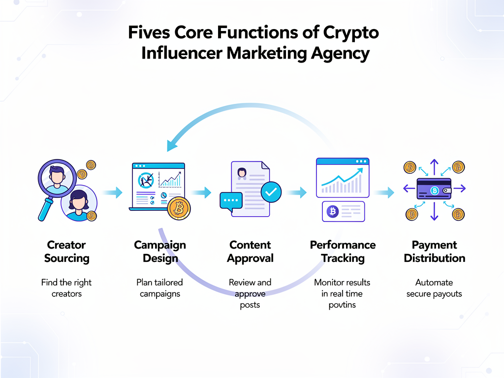 Crypto influencer marketing agency how does it work: real mechanics, verified numbers, and step ...